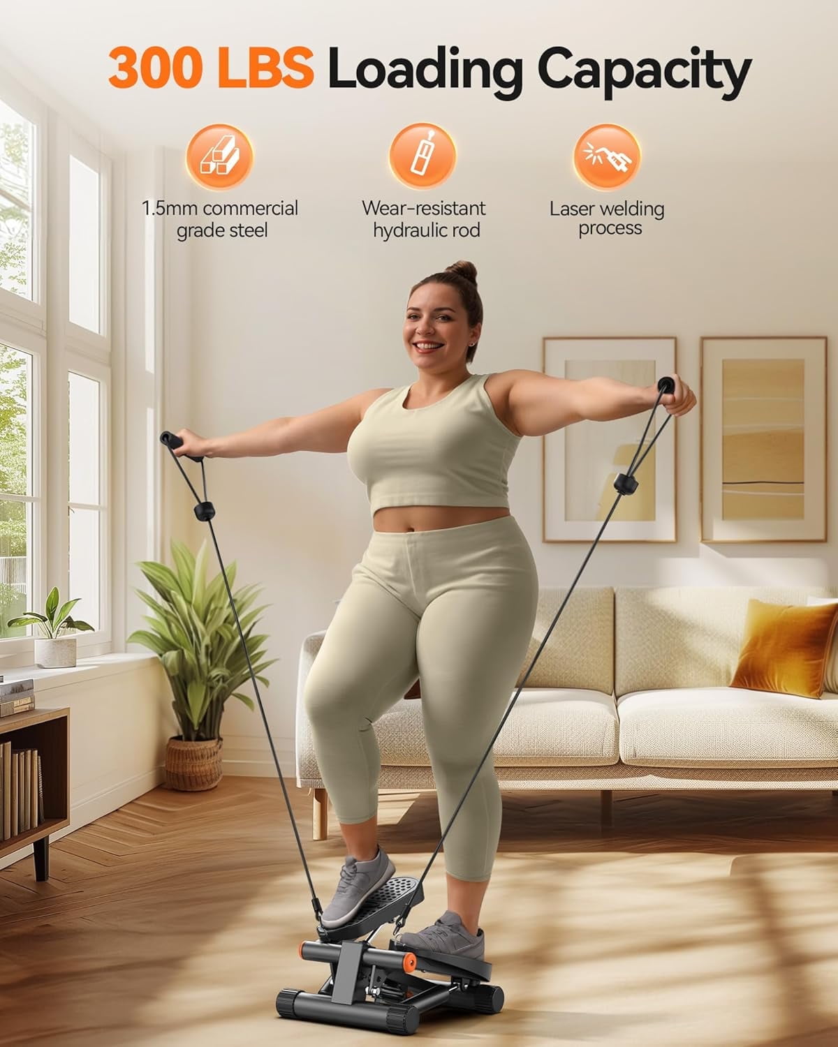 Steppers for Exercise, Mini Stair Stepper with Resistance Bands at Home ...