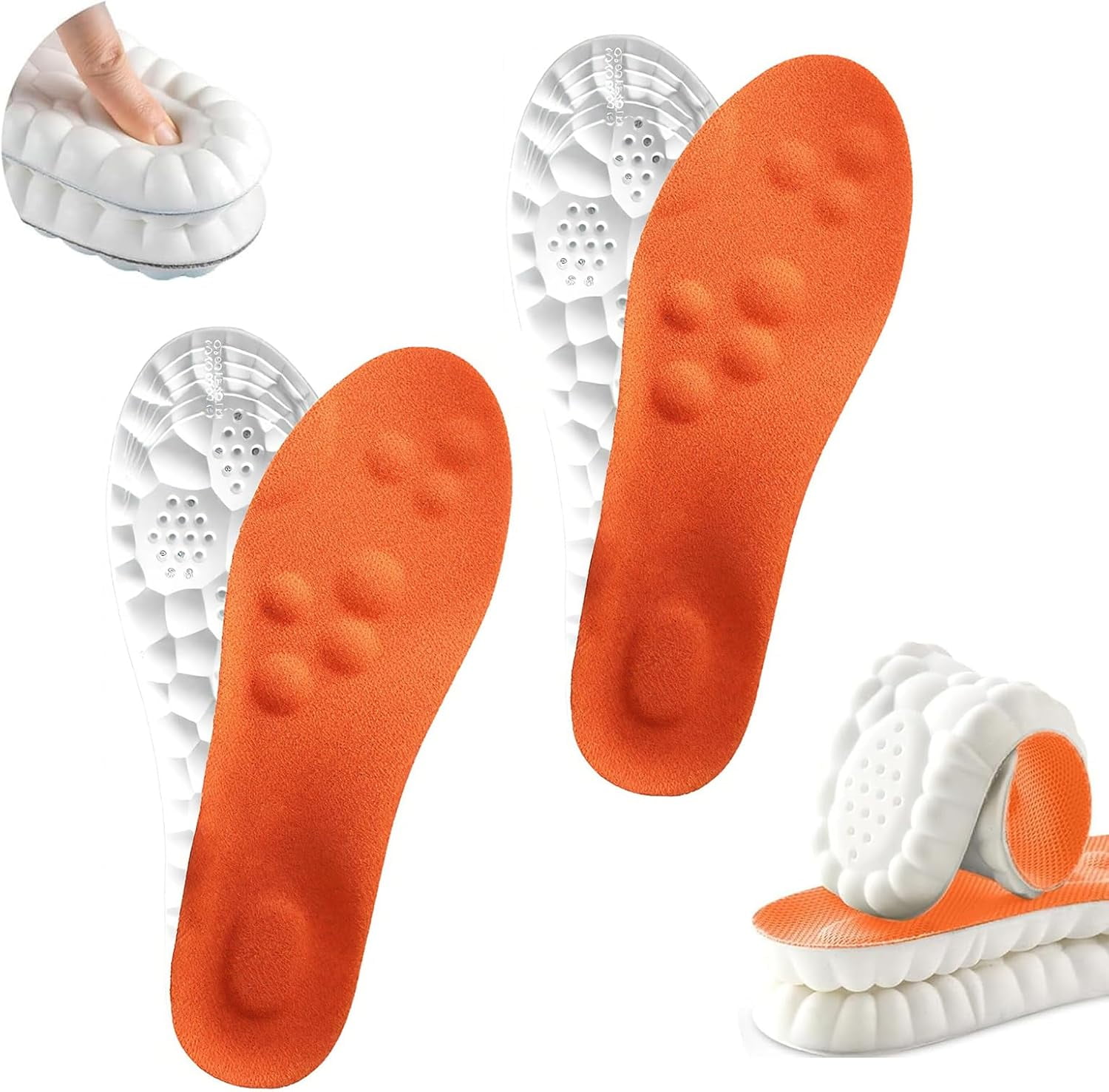 Steppers Insoles for Men and Women, Upgrade 4D Memory Foam Cloud ...