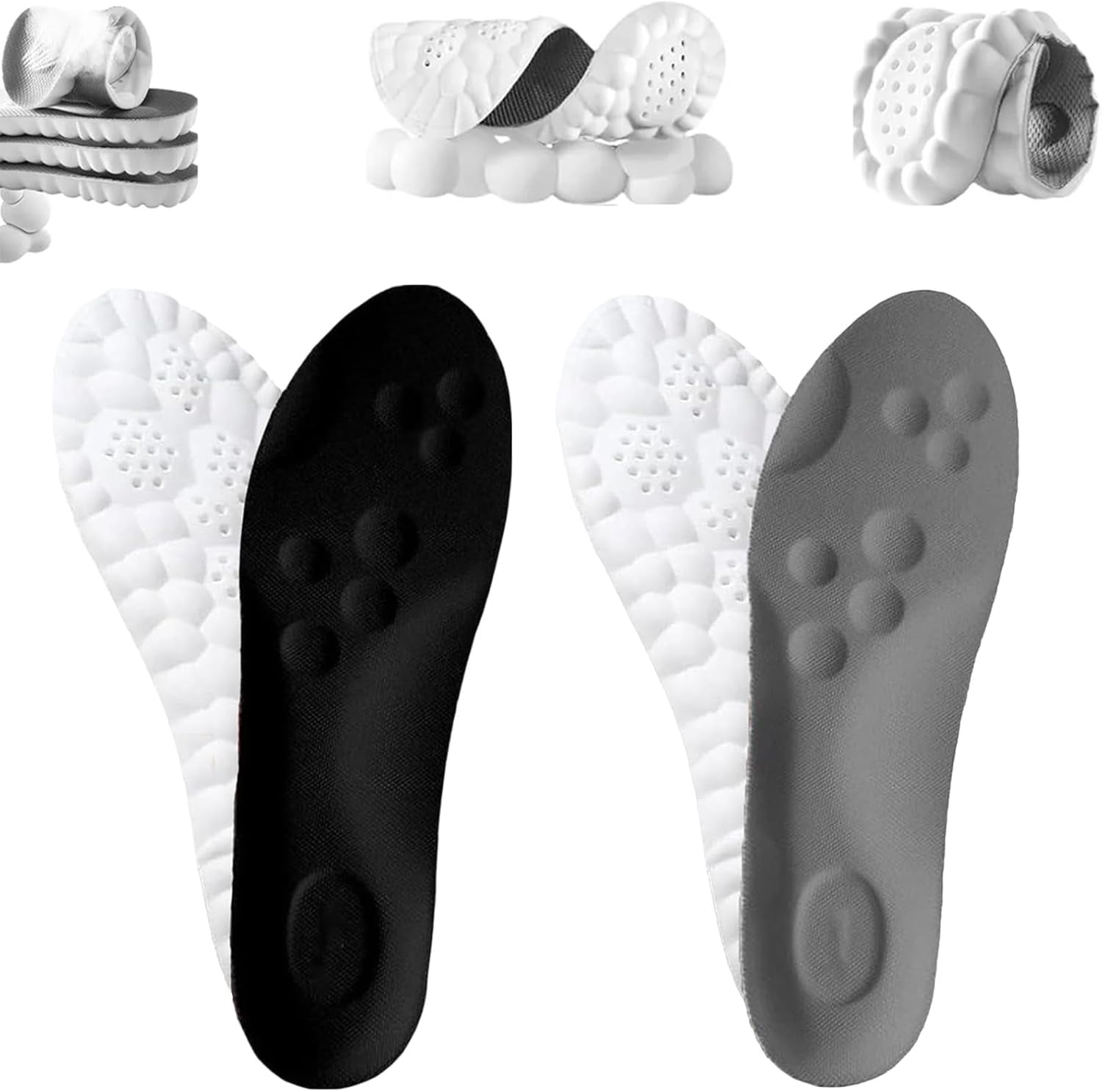 Steppers Insoles for Men Women, 4d Cloud Technology Insole, Memory Foam ...