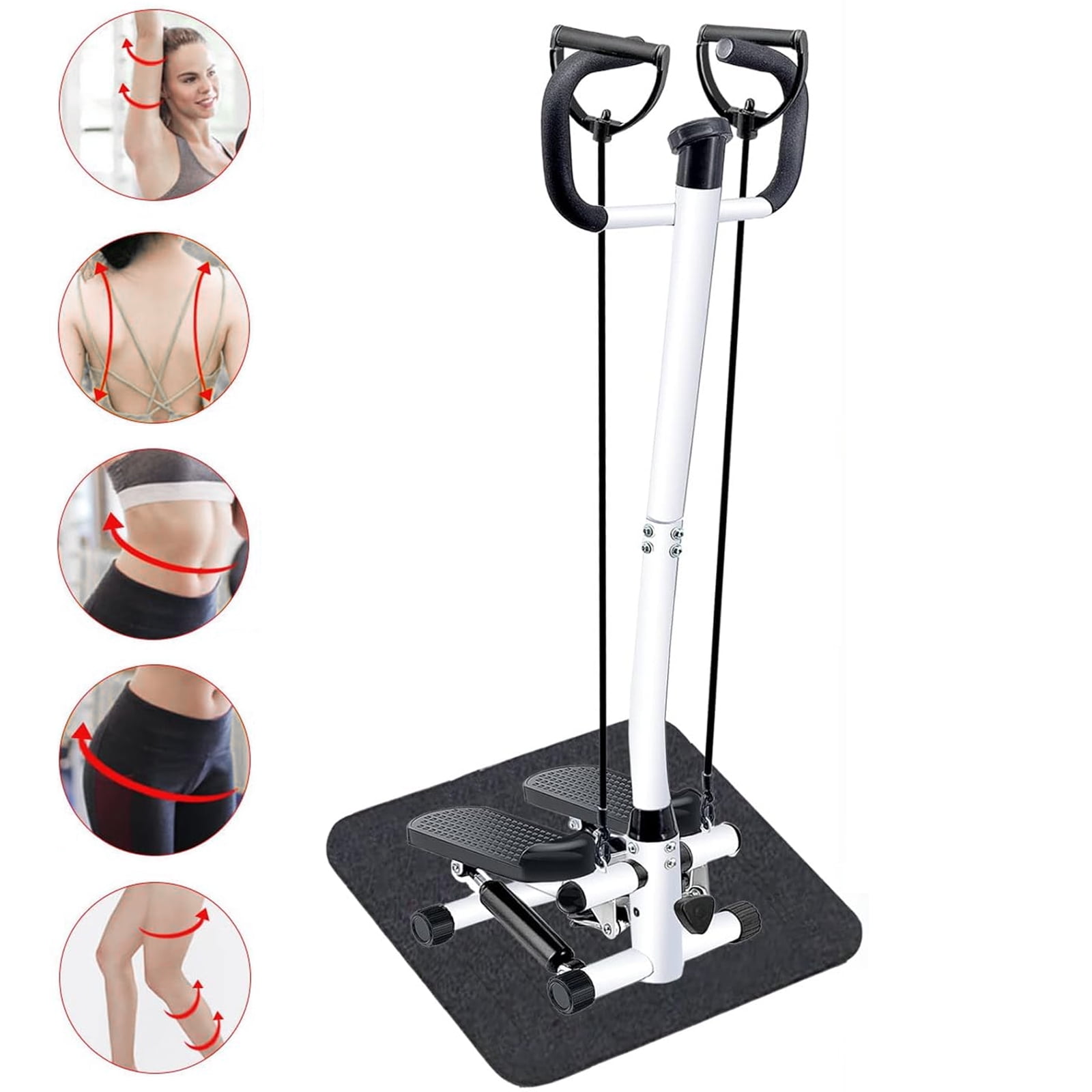 BAOKALER Mini Stair Stepper, Compact Design, Resistance Bands, LCD ...