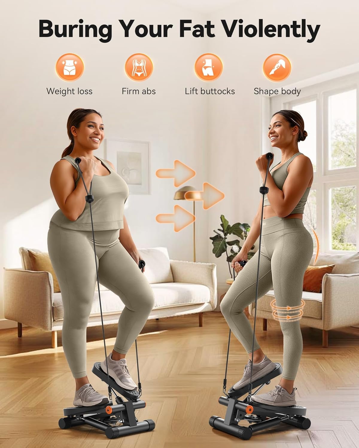 Steppers for Exercise, Stair Stepper with Resistance Bands, Mini ...