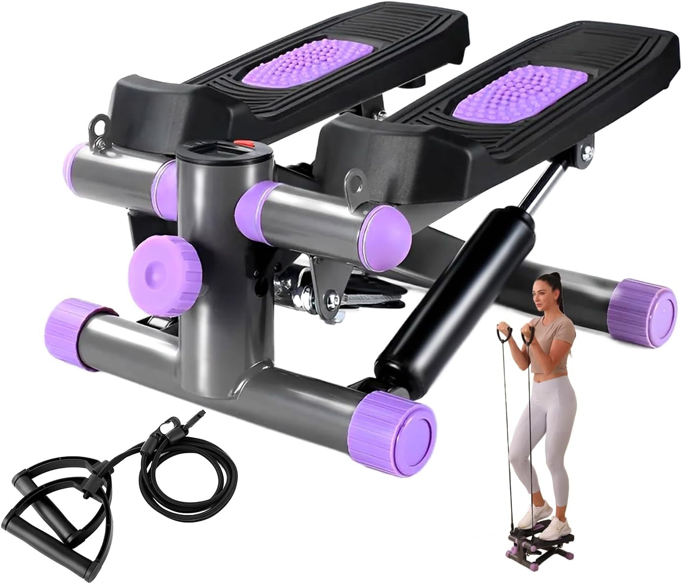 Steppers For Exercise At Home Mini Stepper With Resistance Bands Quiet