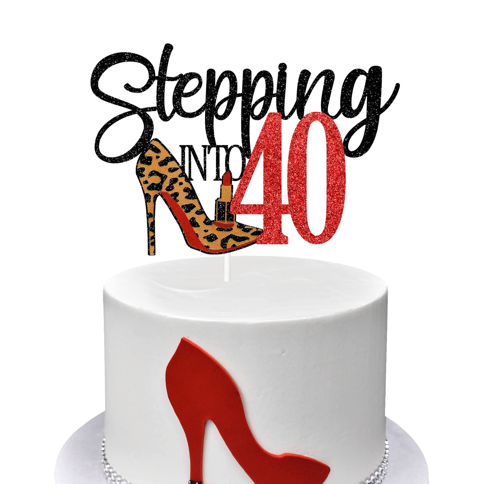 Stepping Into 40 FEV6 Cake Topper, 40th Birthday Party Decorations ...