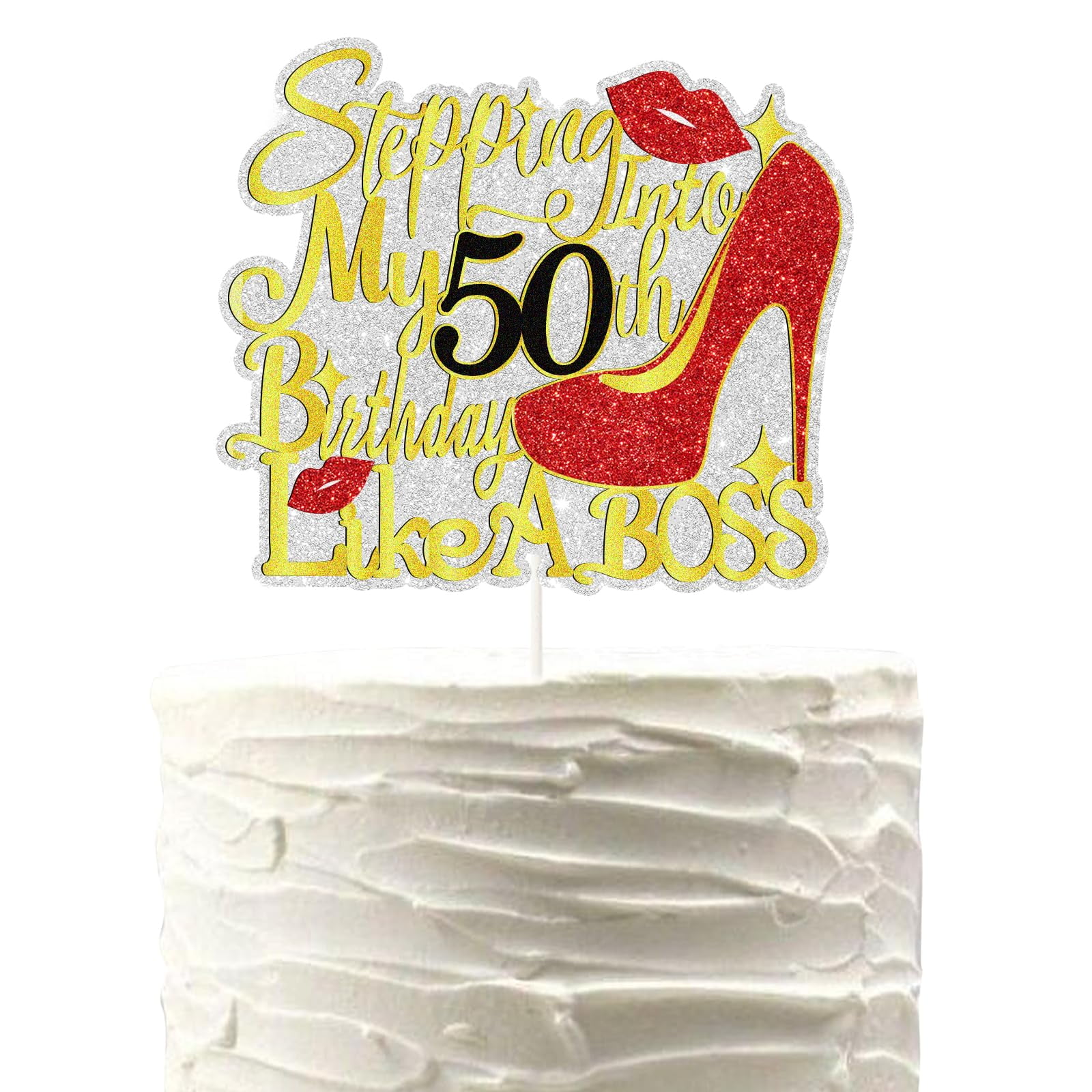 Stepping into 50 Cake Topper,50th Happy BSL1 Birthday Cake Party ...