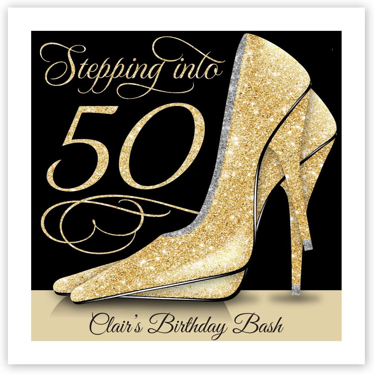 Stepping Into 50 Personalized Cocktail Napkins / 100 Custom 3 Ply 50th ...