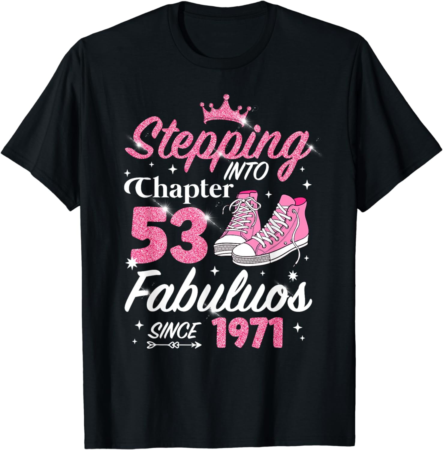 Stepping Into Chapter 50 Fabulous Since 1974 50th Birthday T-Shirt ...