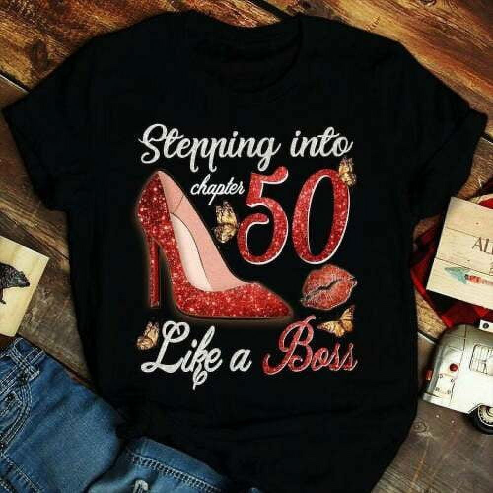 Stepping Into Chapter 50 Shirt, 50 Birthday Shirt, 50th Birthday Women ...