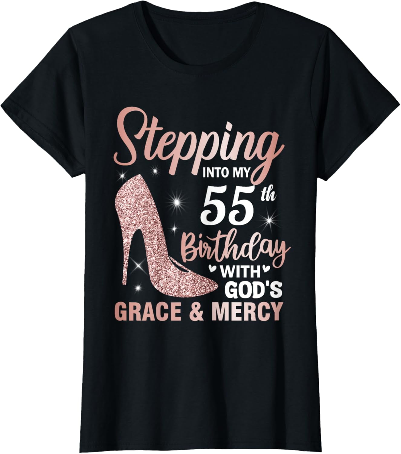 Stepping Into My 55th Birthday Shirt Women 55 Year Old Bday T-Shirt ...