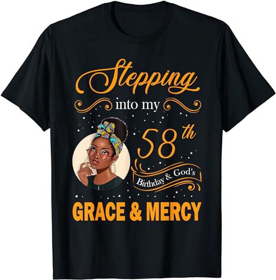 Stepping Into My 58th Birthday Like A Queen Happy 58 Yrs Old T-Shirt ...
