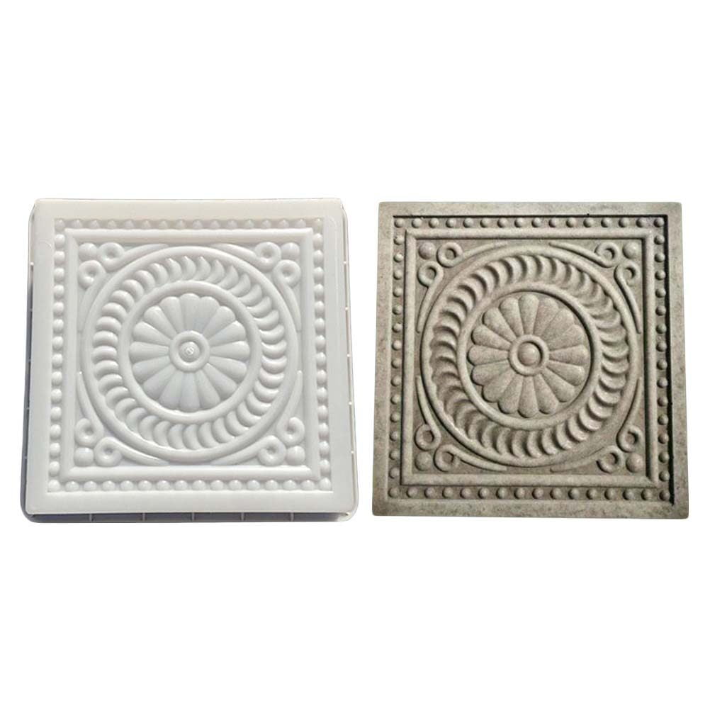 Stepping Stone Cement Mold Concrete Stamp Molds Lawn Pavement - Walmart.com