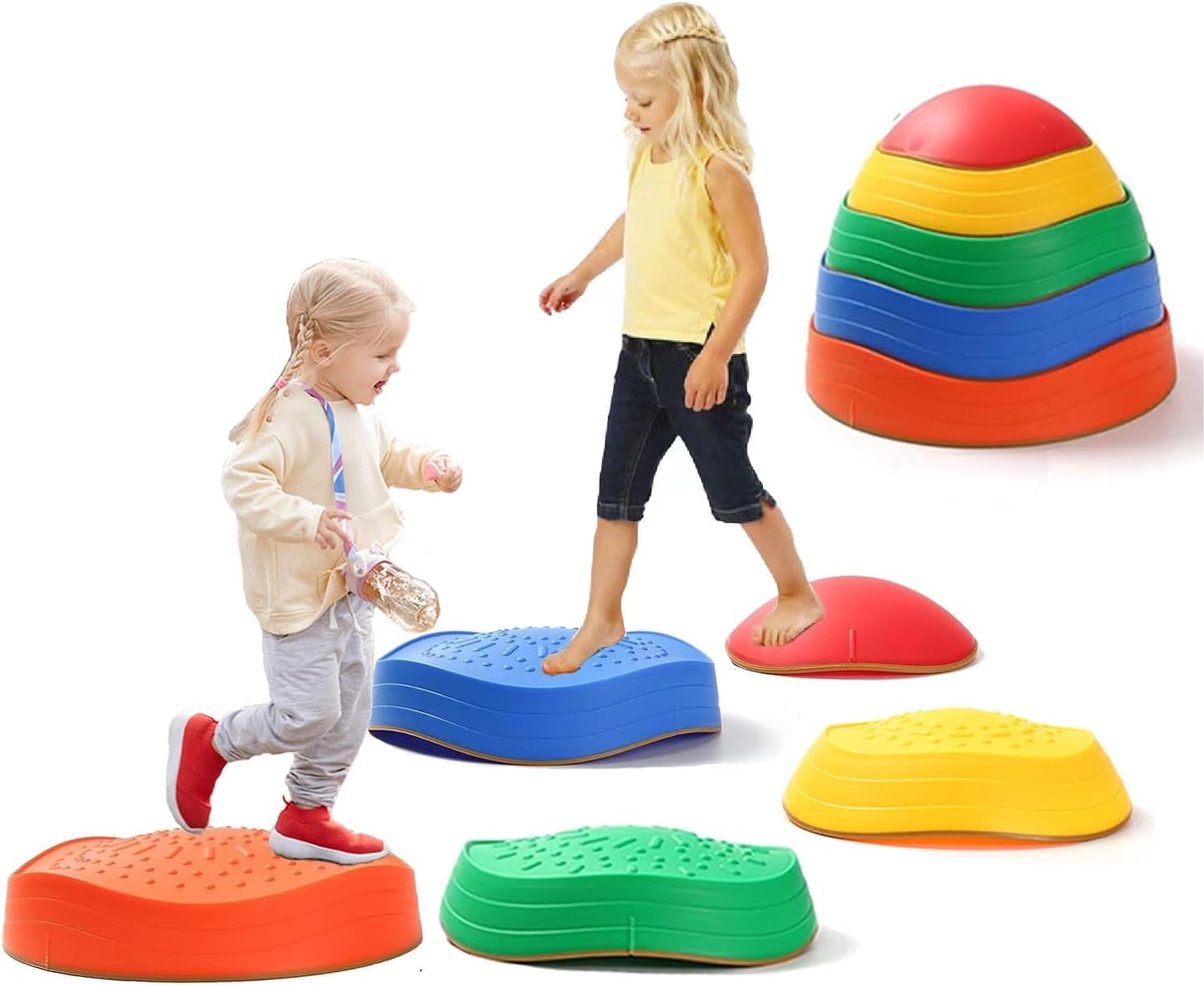 LTONLINE Kids Balance Stepping Stones Set 5Pcs Durable Indoor Outdoor ...