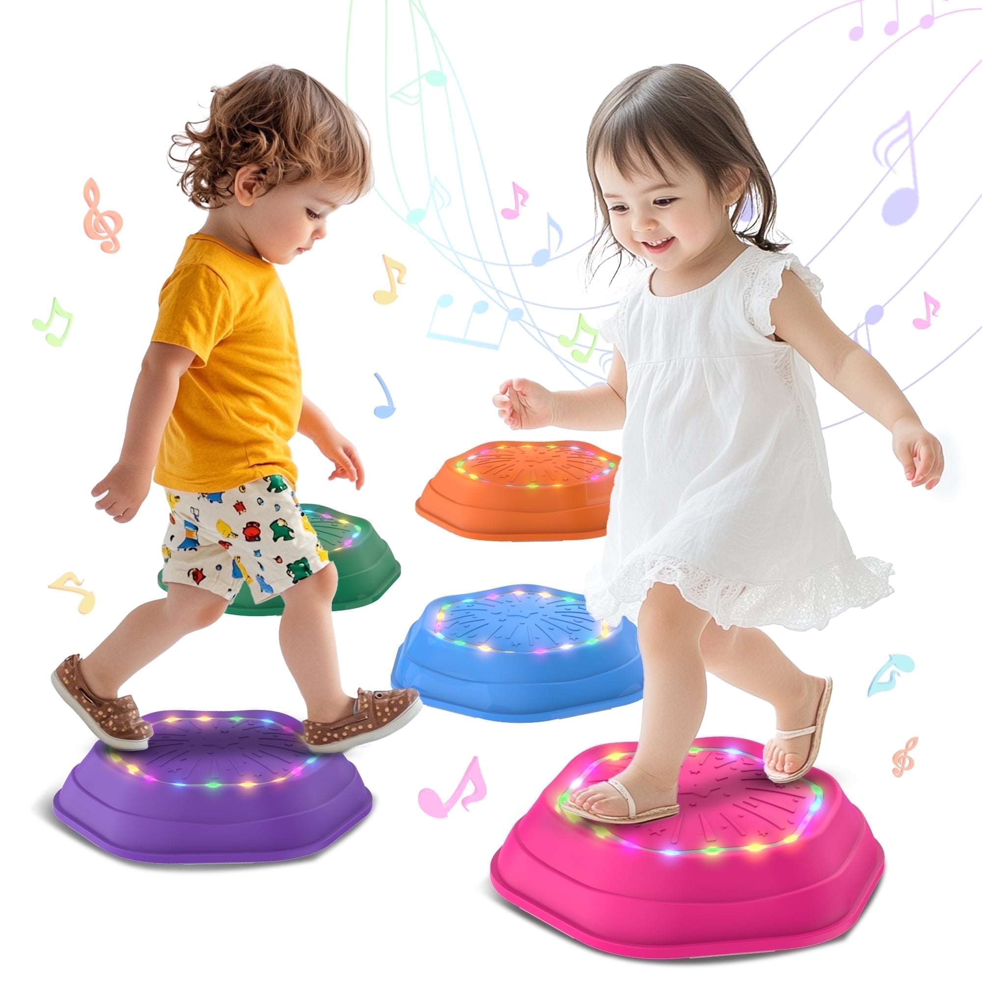 WEFONE Toddler Stepping Stones Sensory Balancing Toys, Light Up Piano ...