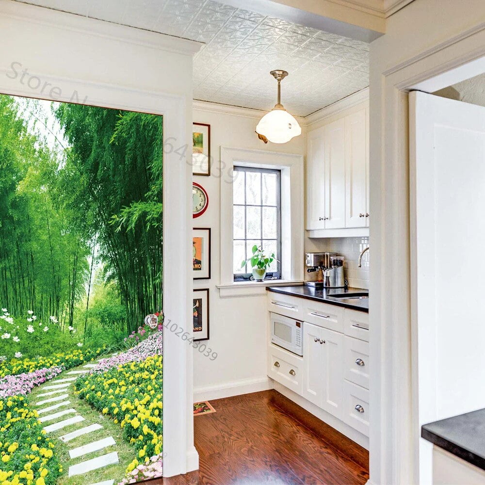 Steps Forest 3D Door Stickers Self Adhesive PVC Poster for Flim Door ...