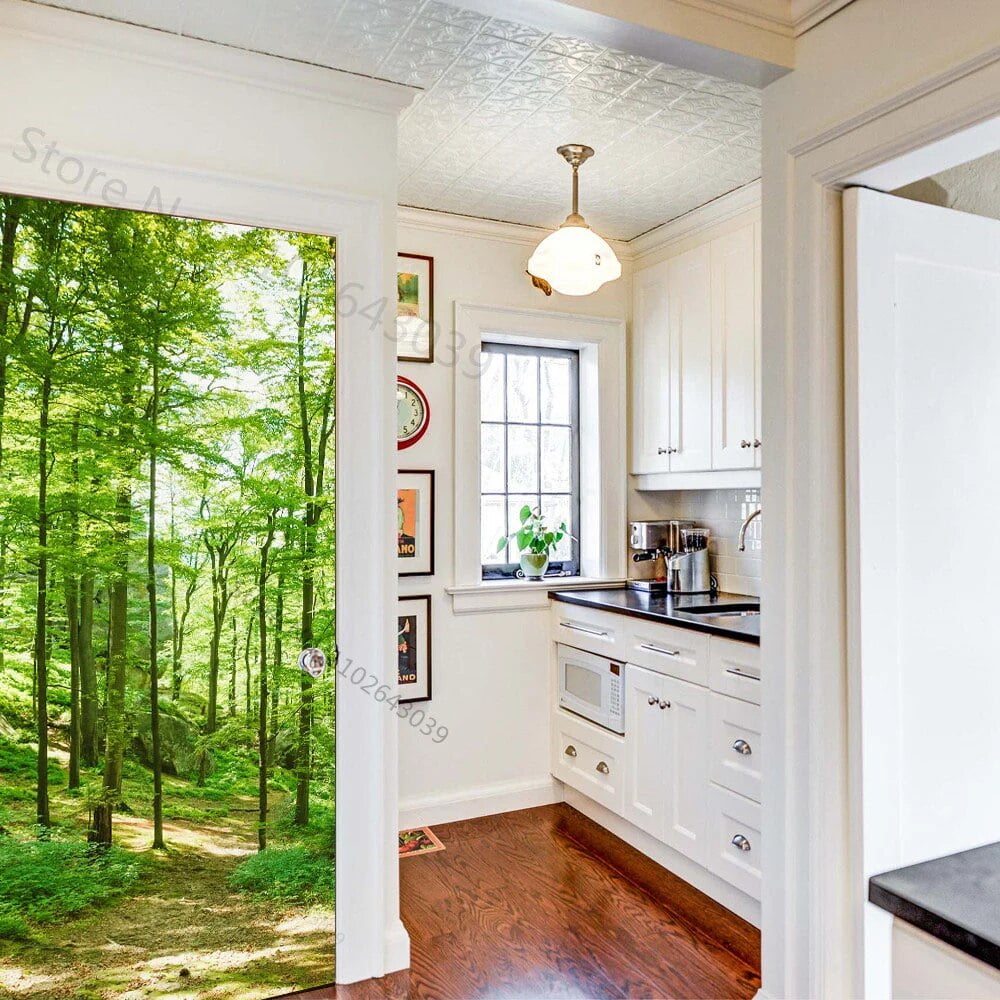 Steps Forest 3D Door Stickers Self Adhesive PVC Poster for Flim Door ...