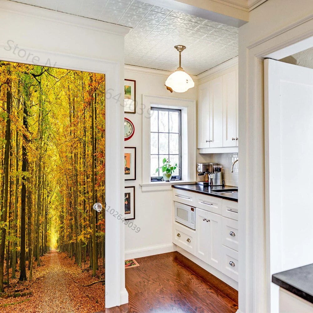 Steps Forest 3D Door Stickers Self Adhesive PVC Poster for Flim Door ...
