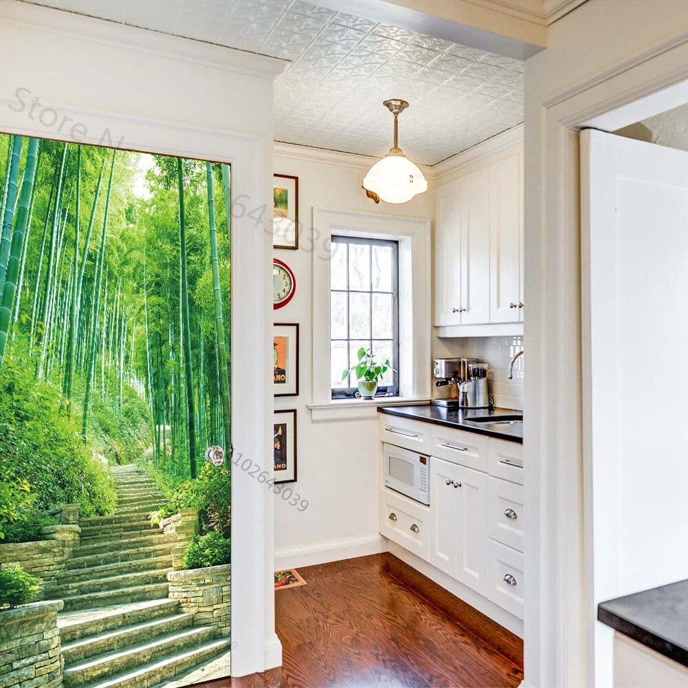 Steps Forest 3D Door Stickers Self Adhesive PVC Poster for Flim Door ...