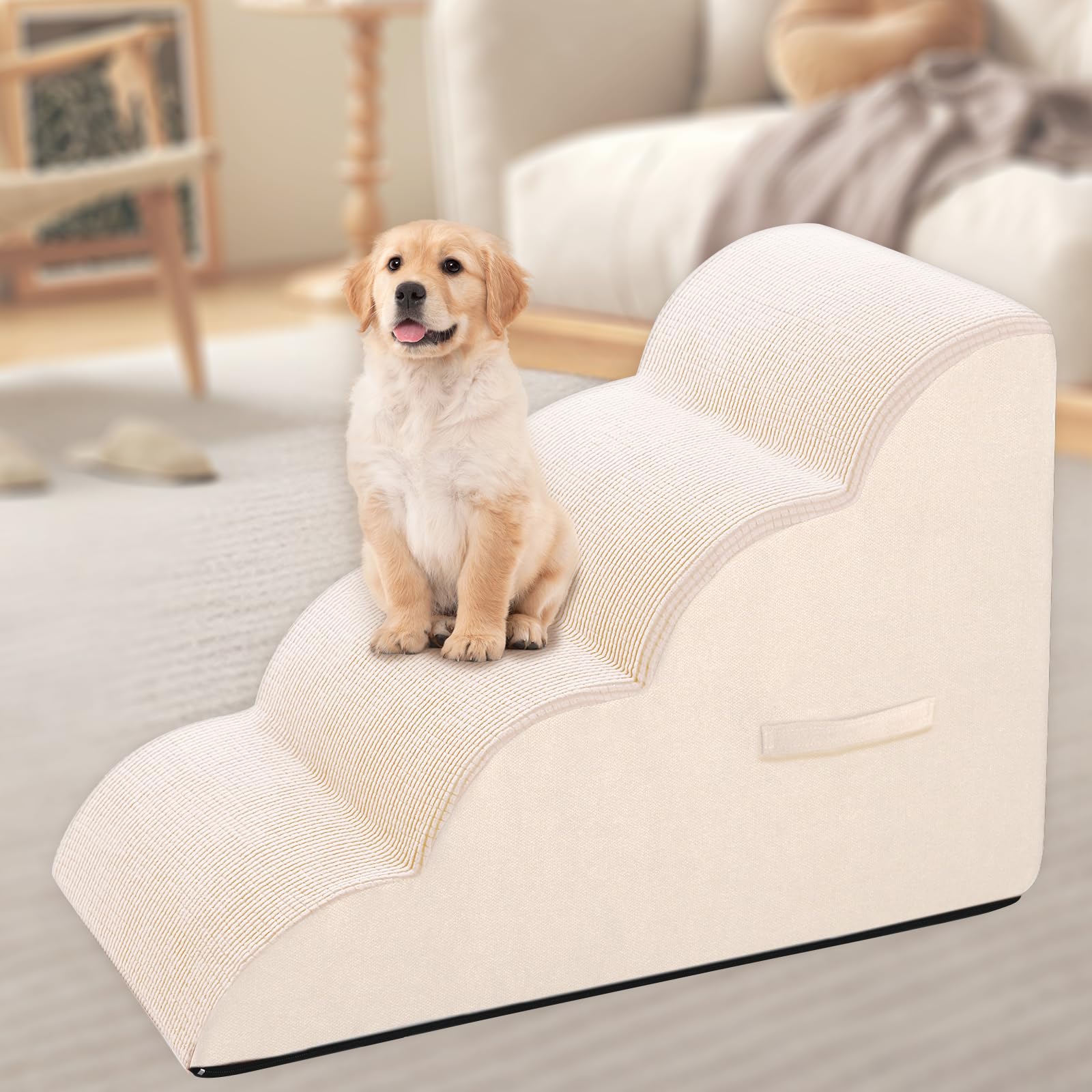 Steps for Small Dog, Dog Stairs for High Beds and Couch, 20" 4-Step ...