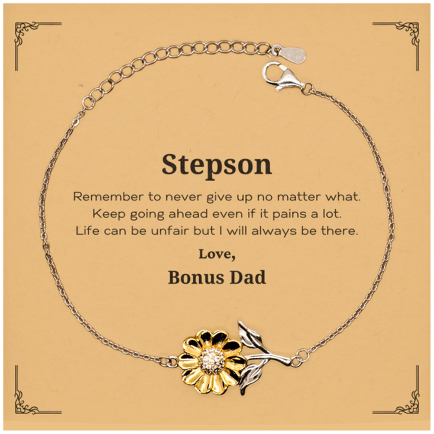 Stepson Motivational Gifts from Bonus Dad, Remember to never give up no ...