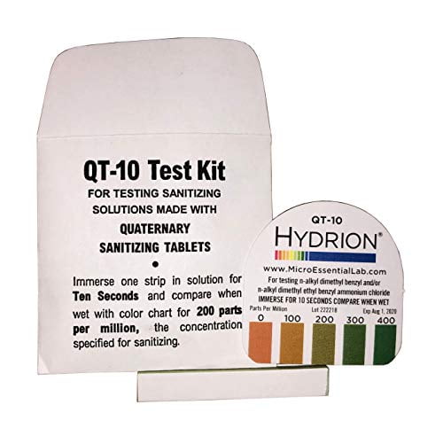Steramine Quat Sanitizer Test Strips, 30 x QT-10 Test Strips to Measure ...