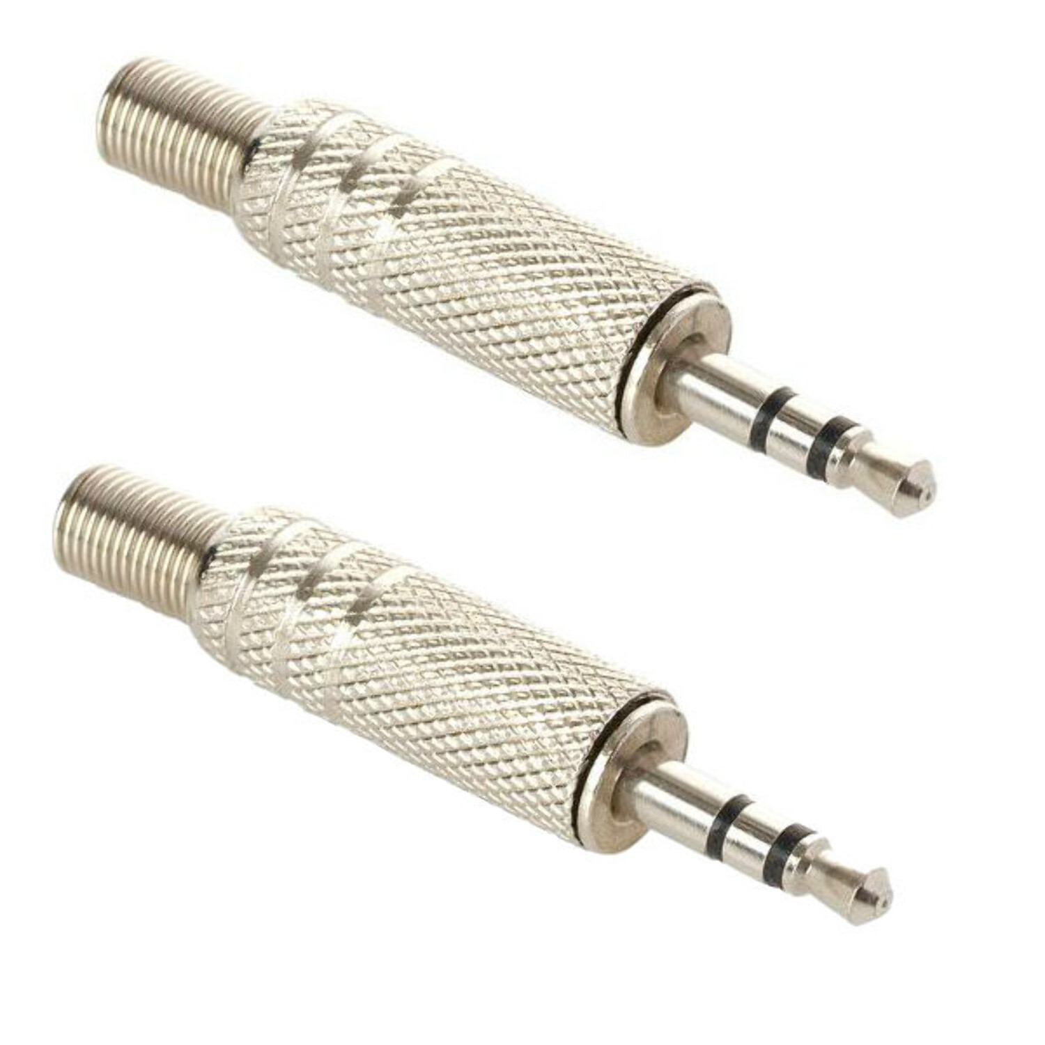 Steren 1/8 (3.5mm) Stereo Audio Plug with Metal Handle - 2 Pack ...