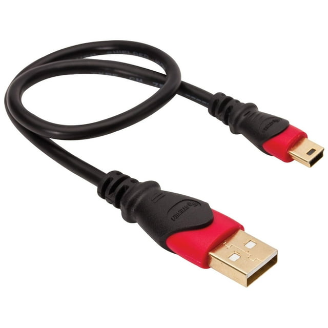Steren 1-ft. Elite Line Heavy-Duty USB A-Male to Mini-USB Cable ...
