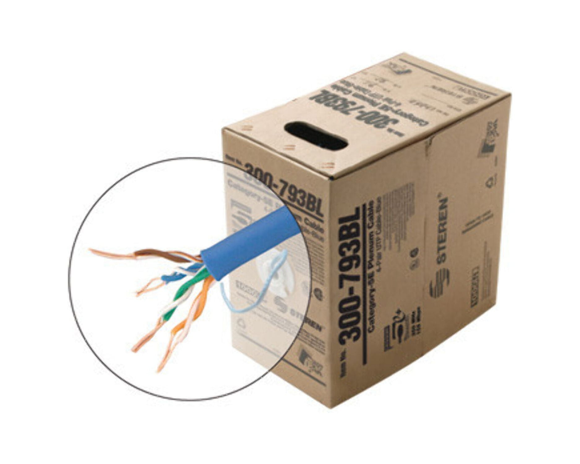 Steren 1000ft 24/4 CAT5E UTP ETL CMP Solid Cable - Pull-Box - Orange ...