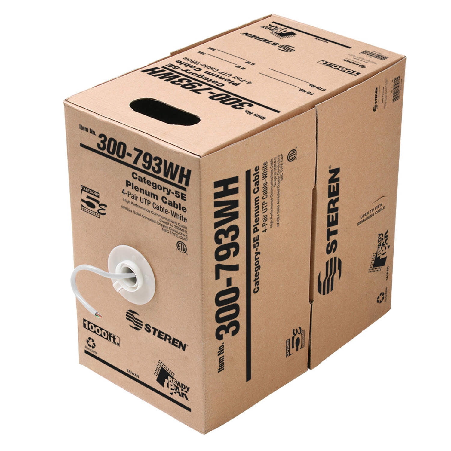 Steren 1000ft 24/4 CAT5E Solid Cable For High-Performance Data ...