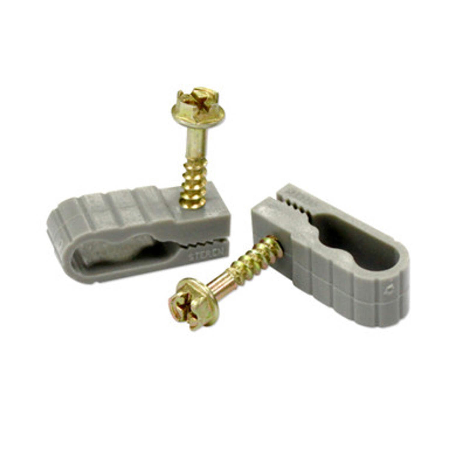 Steren Grip-Clip Dual Coaxial Cable Mounting Fastener Clips Gray - 100 ...