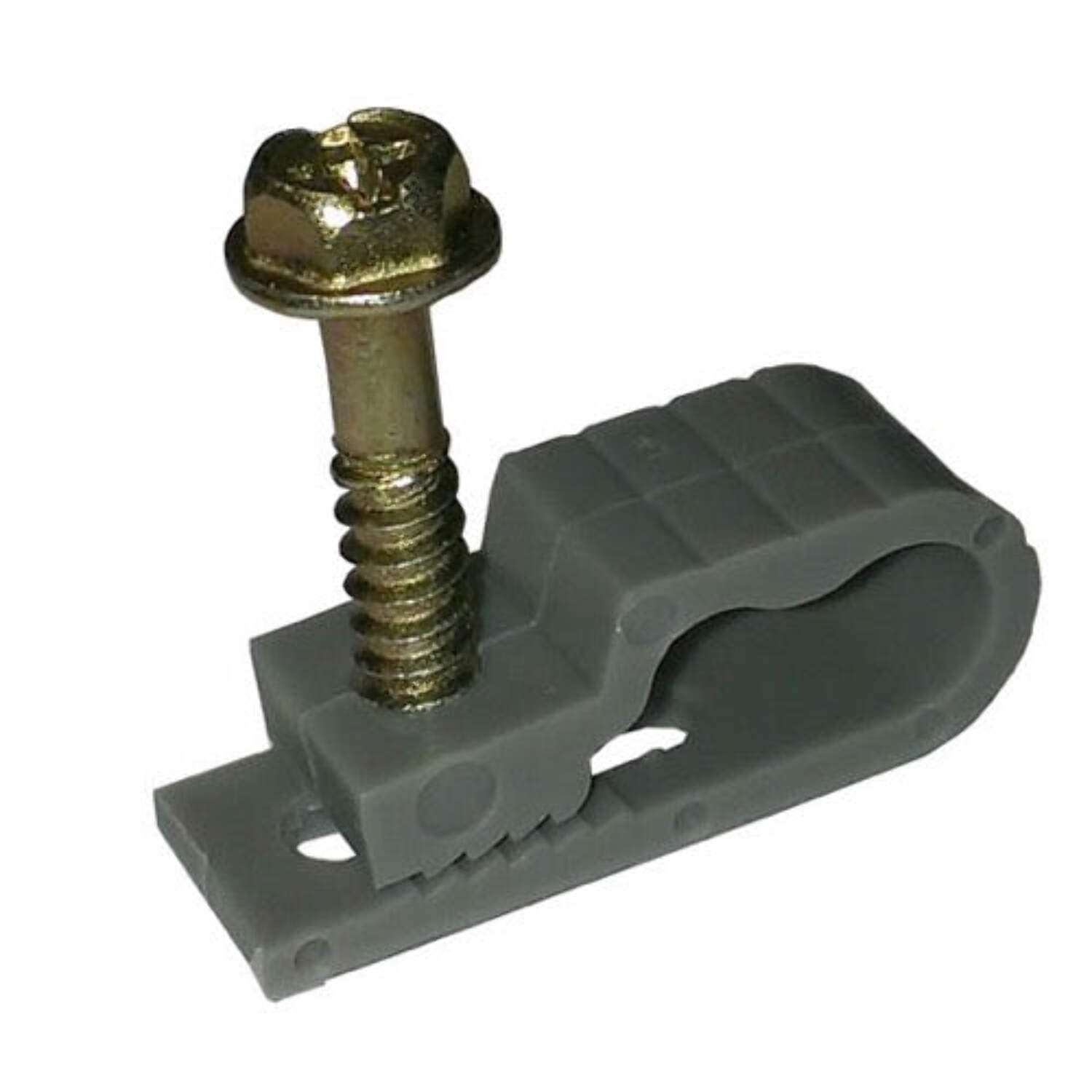 Steren Grip-Clip Dual Cable Mounting Clip - Grey, Self-Tapping ...