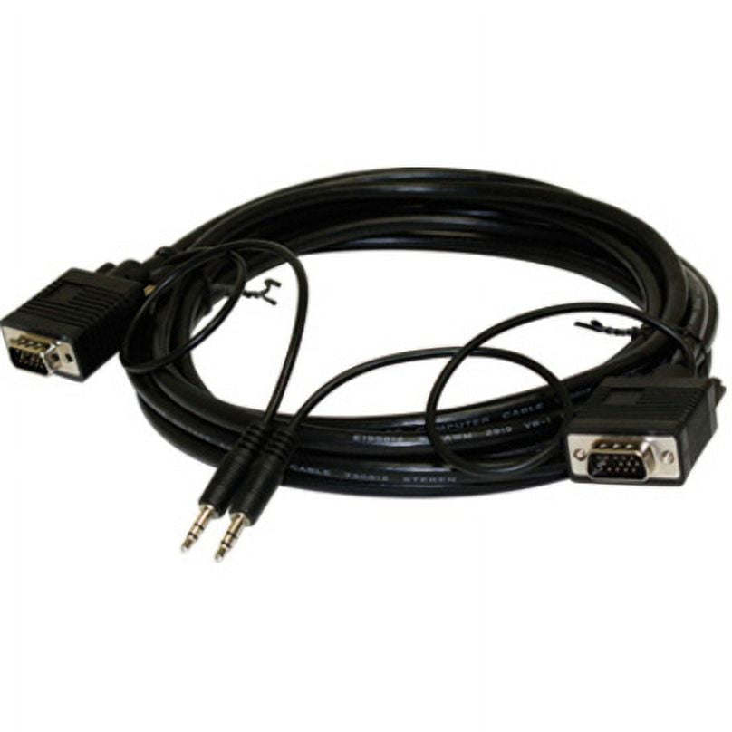 Steren 12ft SVGA + 3.5mm Stereo M/M Video Display/Audio Cable Black ...