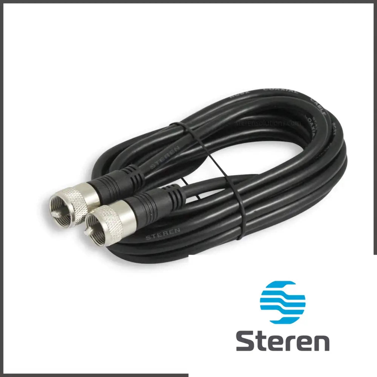 Steren Premium 12ft RG8X UHF Coaxial Cable - CB Antenna Cable with 50 ...