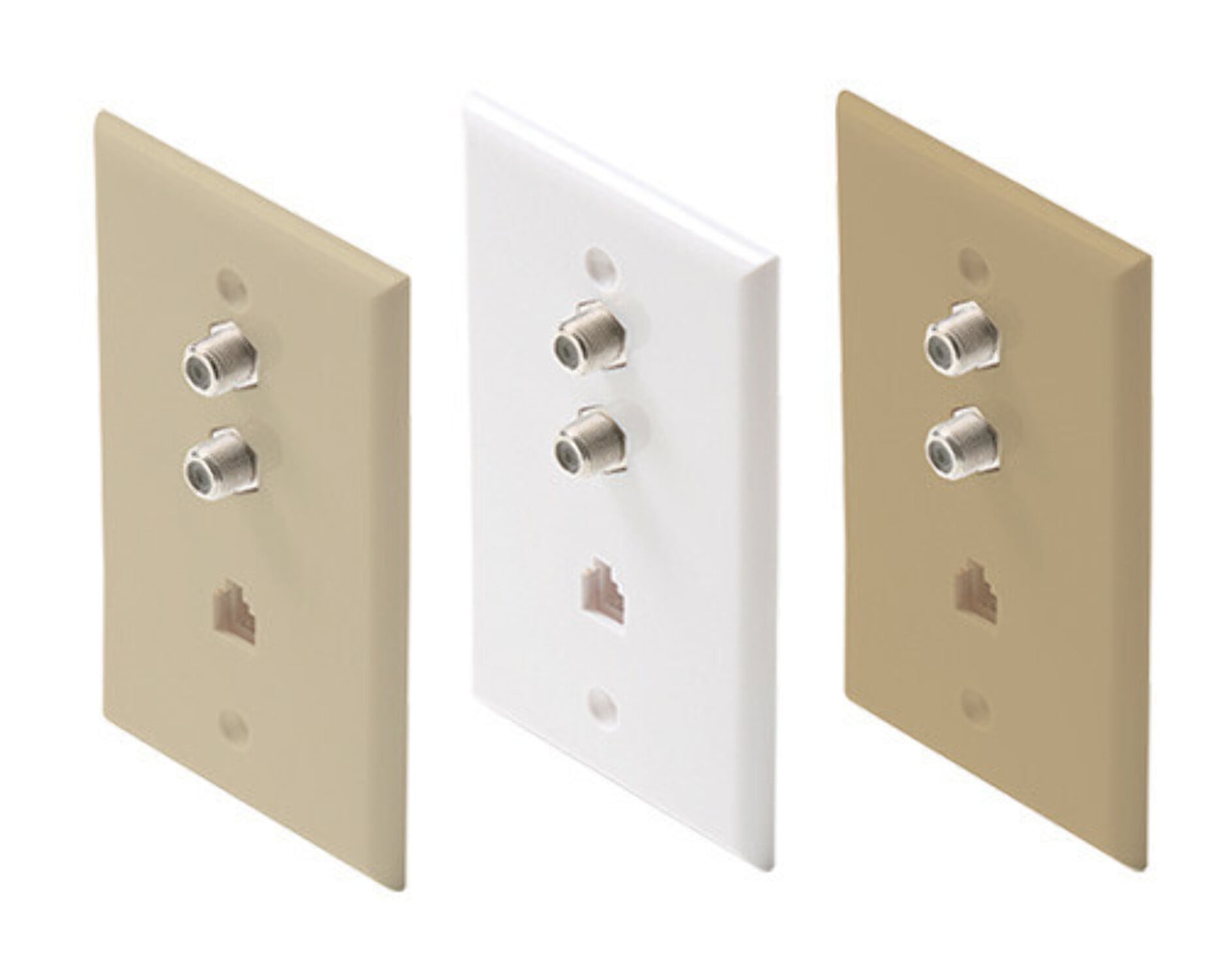 Steren 3 Socket TV/Phone Faceplate - Walmart.com