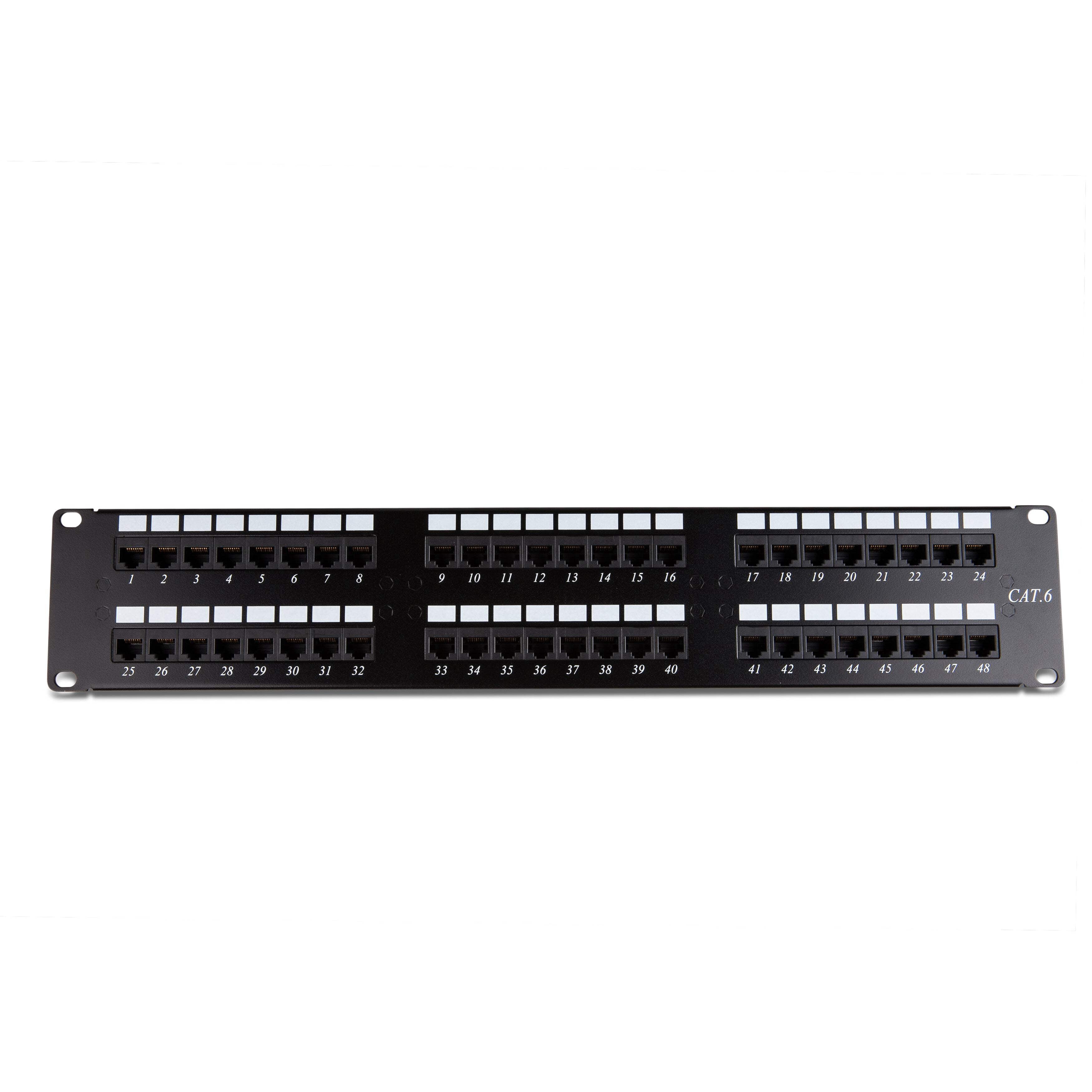 Steren 48-Port Cat6 Gigabit Patch Panel – Rack Mount, 350MHz, UL Listed ...
