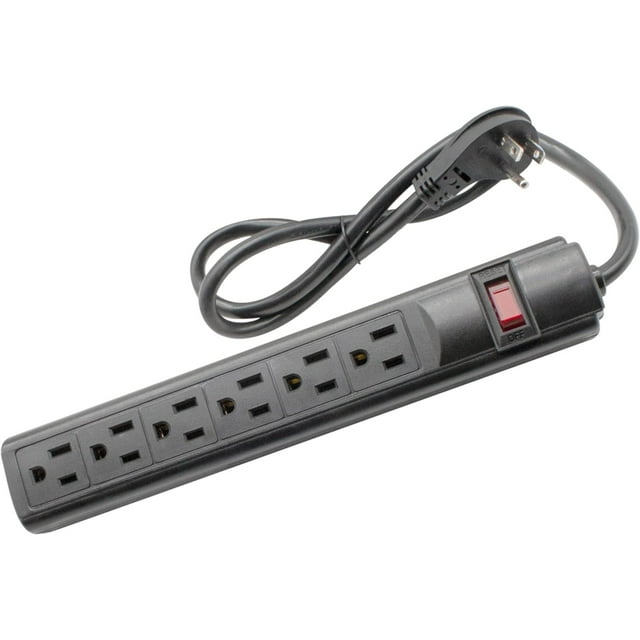 Steren 6-Outlet Power Strip with 3ft Heavy-Duty Cord, 240 Joules ...