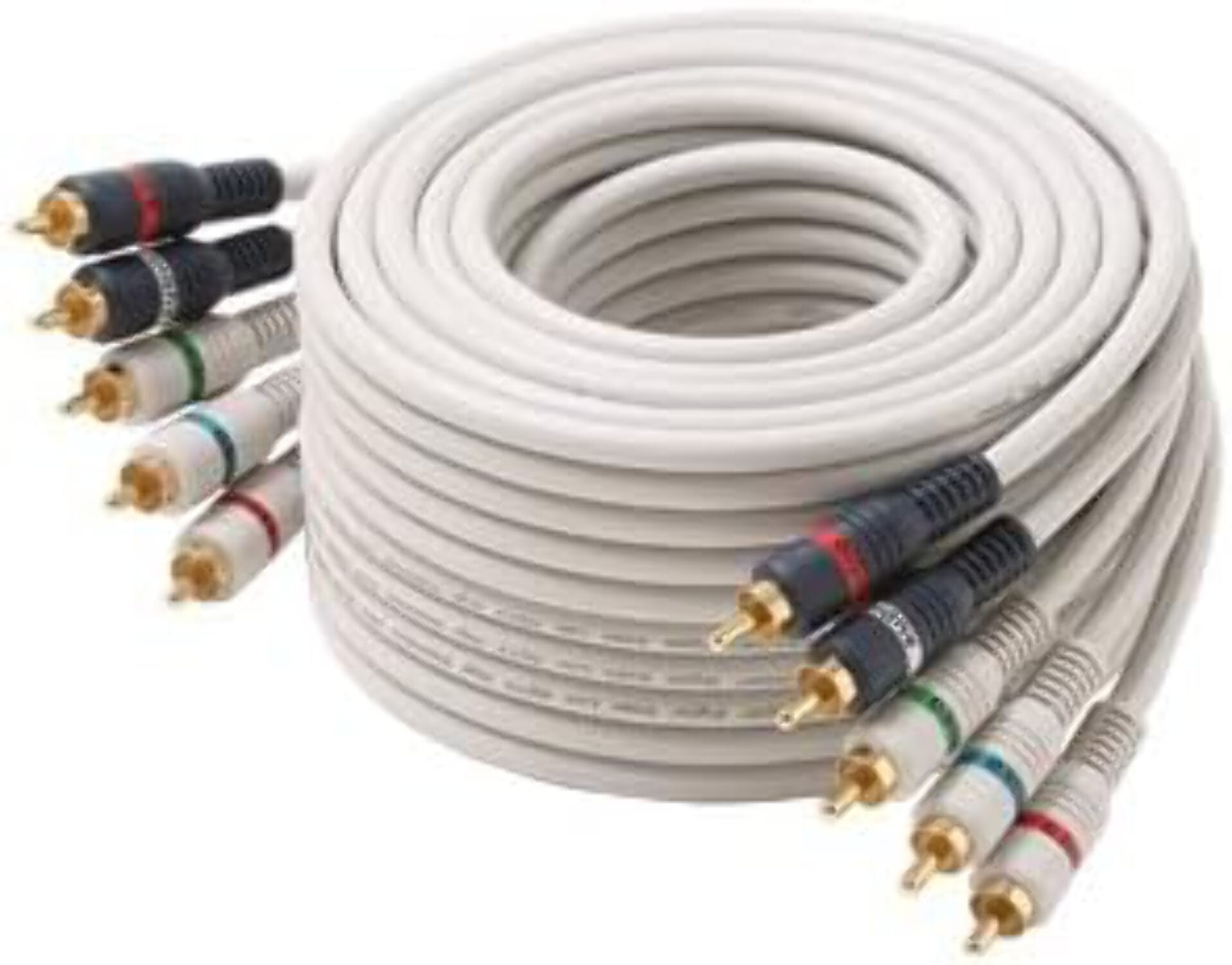 Steren 6ft 5-RCA Component Video Cable - Ivory - High-Definition Signal Transfer - Walmart.com
