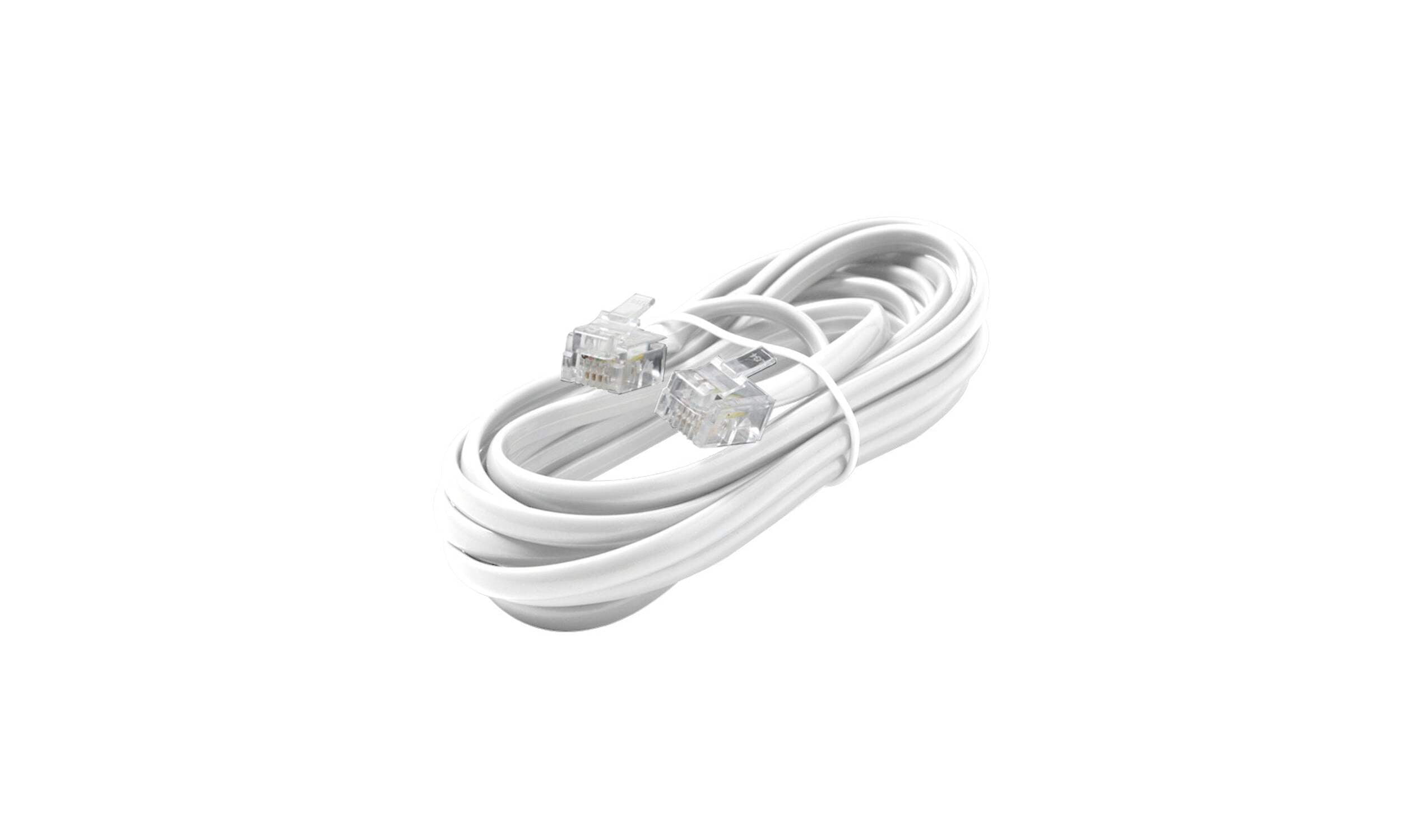 Steren 7ft 28AWG 4C Modular Data Flat Cable, White - Networking ...