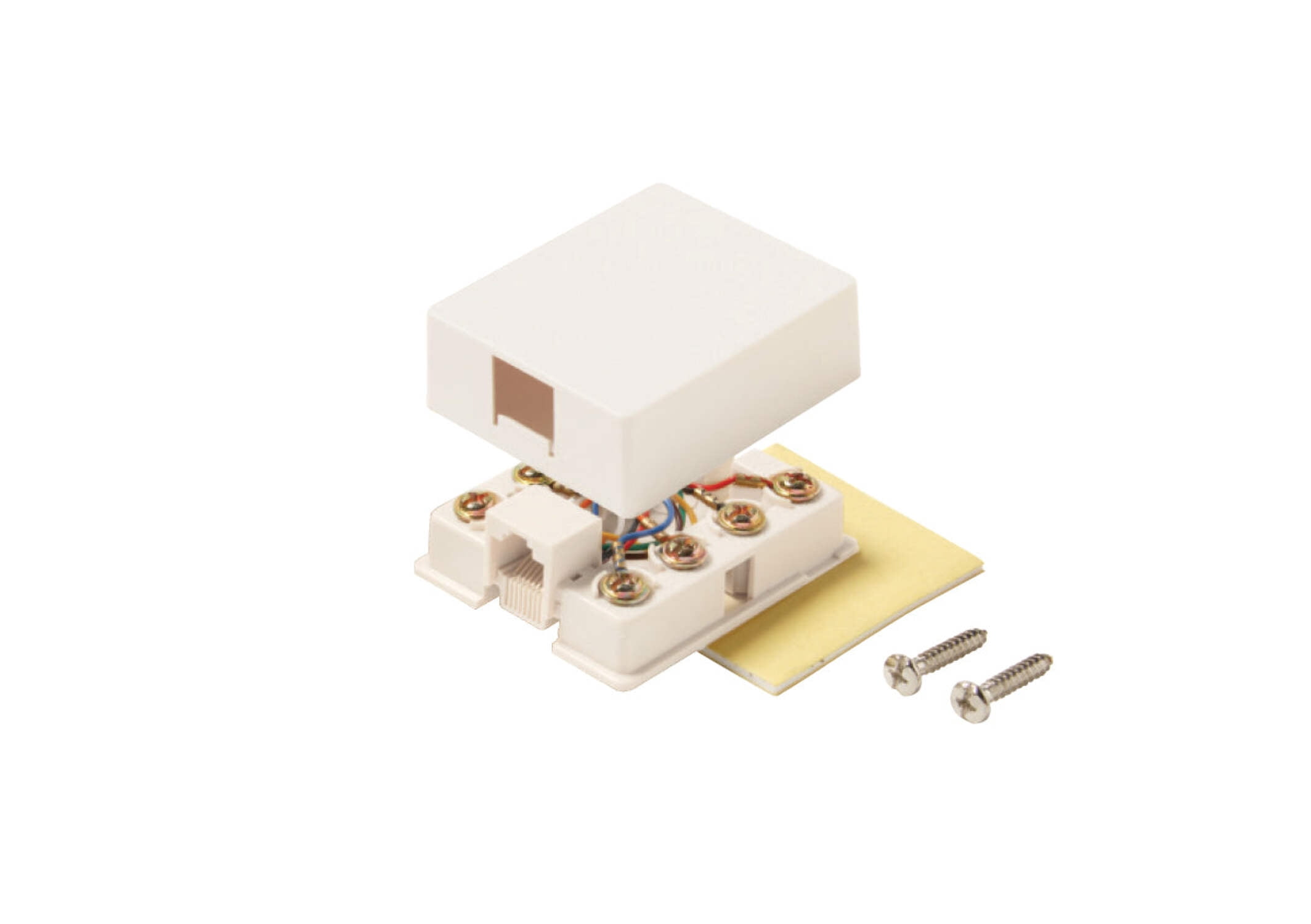 Steren 8-Conductor Data, RJ45 Surface Mount Jack - White - Walmart.com