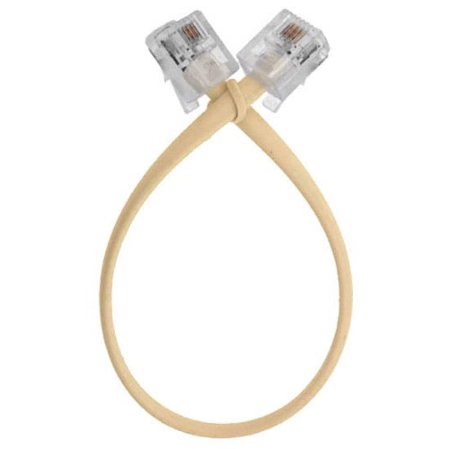 Steren 8in 4C Modular Flat Telephone Line Cord Ivory - 6P4C, RJ11, RJ ...