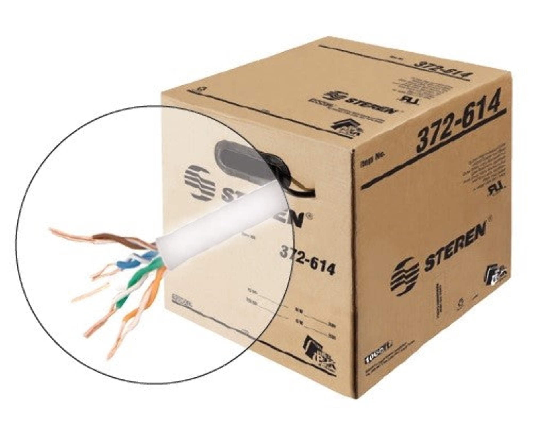 Steren BASELINE - 1000ft 23/4 CAT6 UTP cULus CM Solid Cable - Reel-In ...