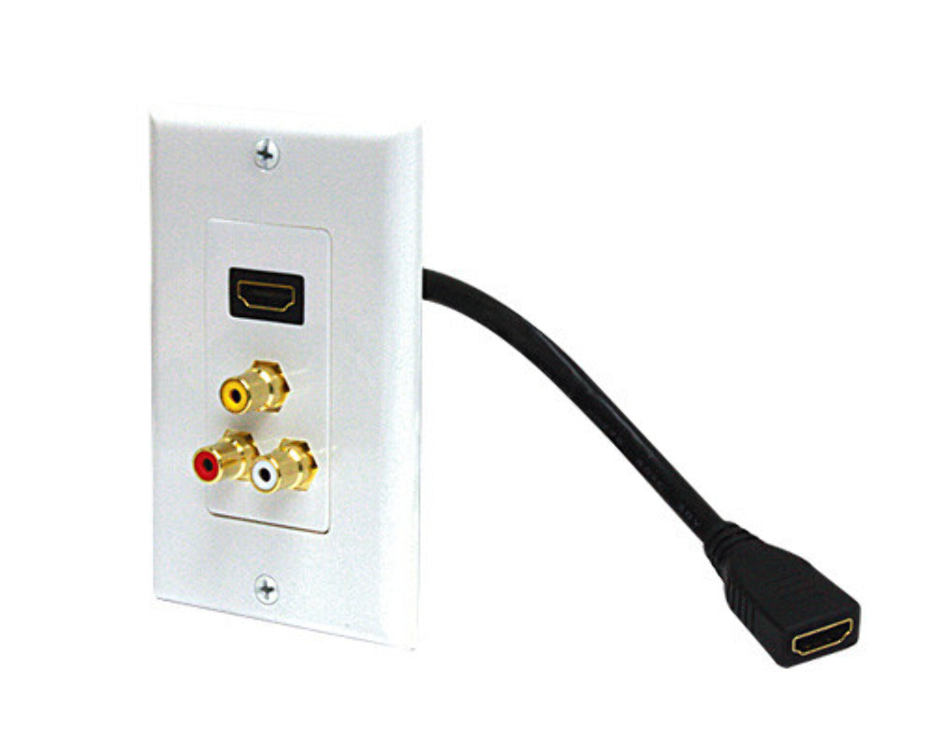 Steren Electronics 526-115WH Steren 3 Socket HDMI Pigtail Faceplate ...