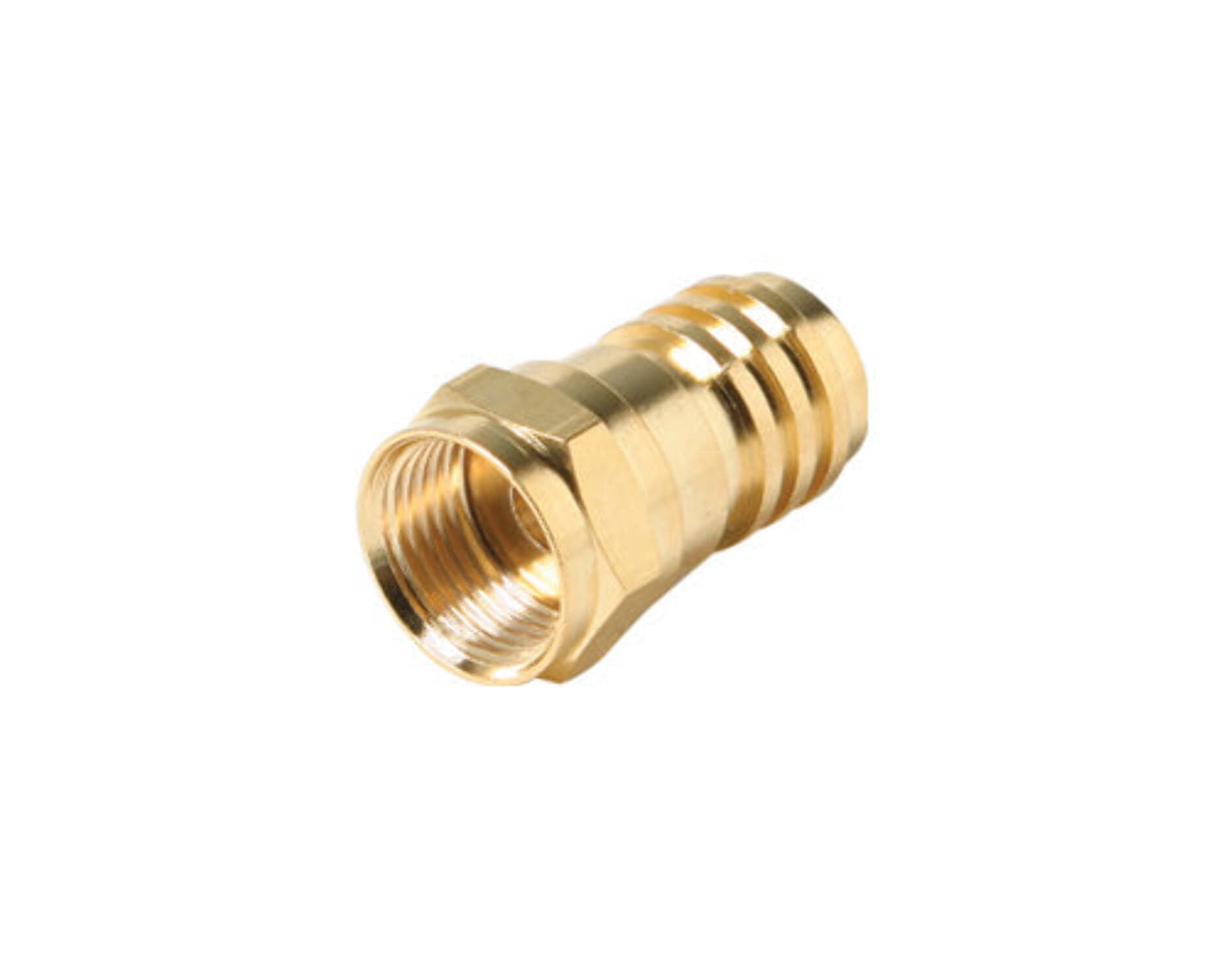 Steren F Hex Crimp Connector for RG59 Coaxial Cable – Gold-Plated ...