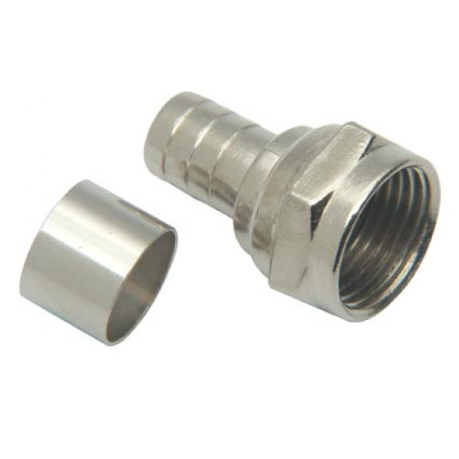Steren F Hex Crimp Connector for RG6 Coaxial Cable, Commercial Grade ...