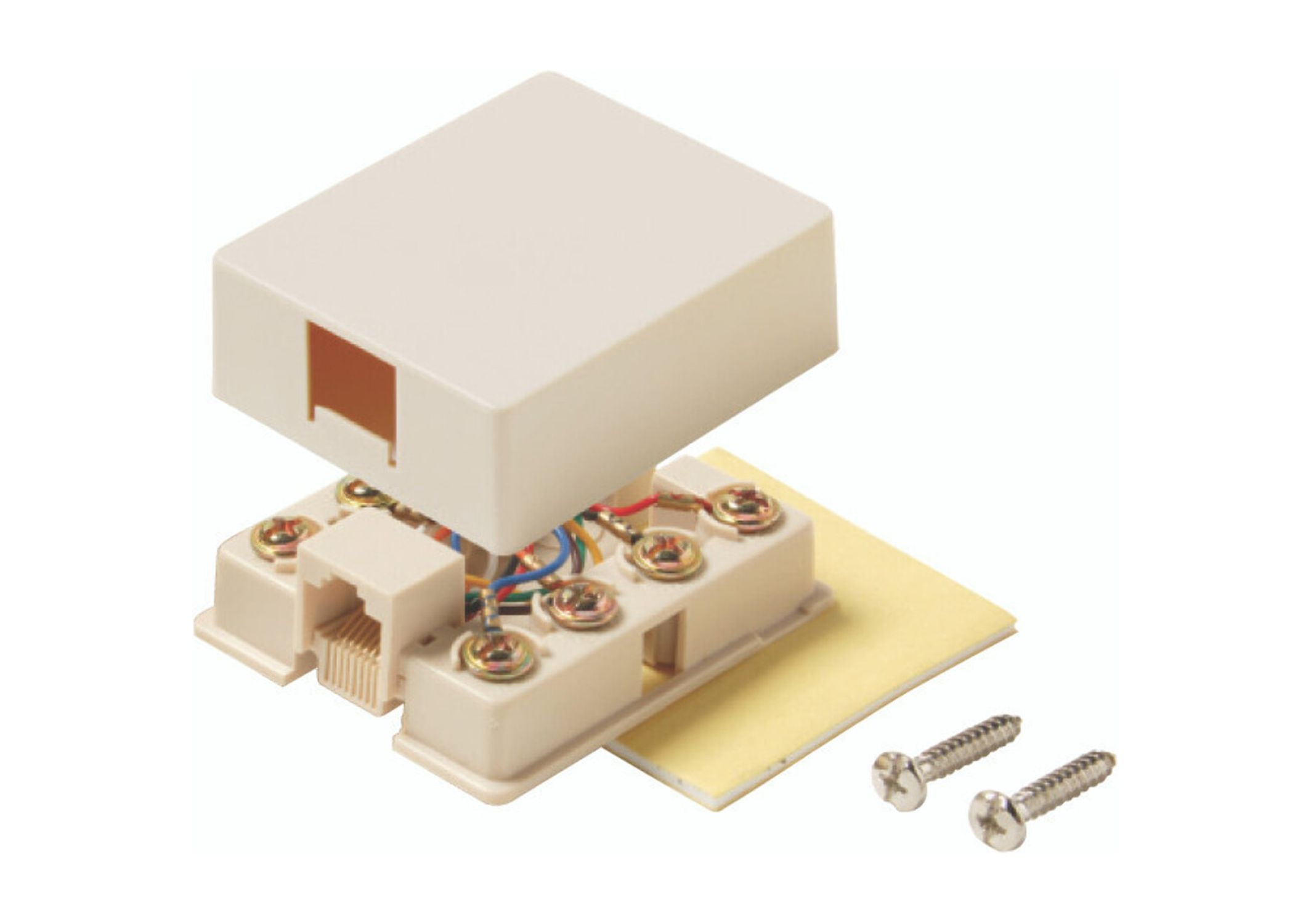 Steren RJ45 Surface Mount Jack 4 Conductor - Telephone Ivory - Walmart ...
