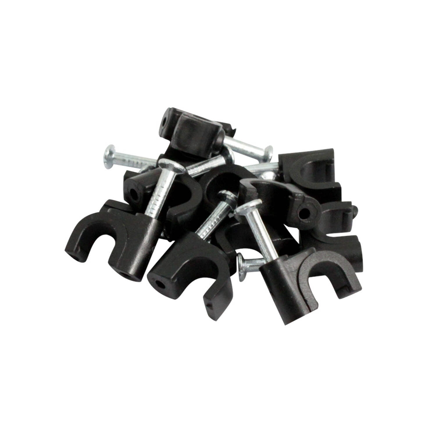 Steren Single RG6 Nail-in Cable Mounting Clip Black 100 per bag ...