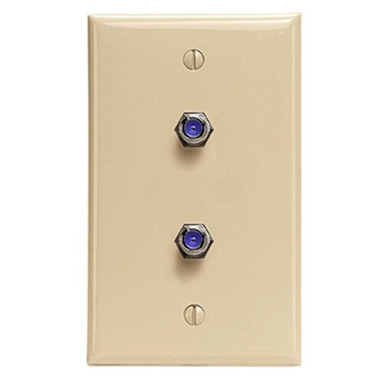 Steren TV Wall Plate 2-F81 2.5GHz Ivory - High-Performance Dual Coax ...