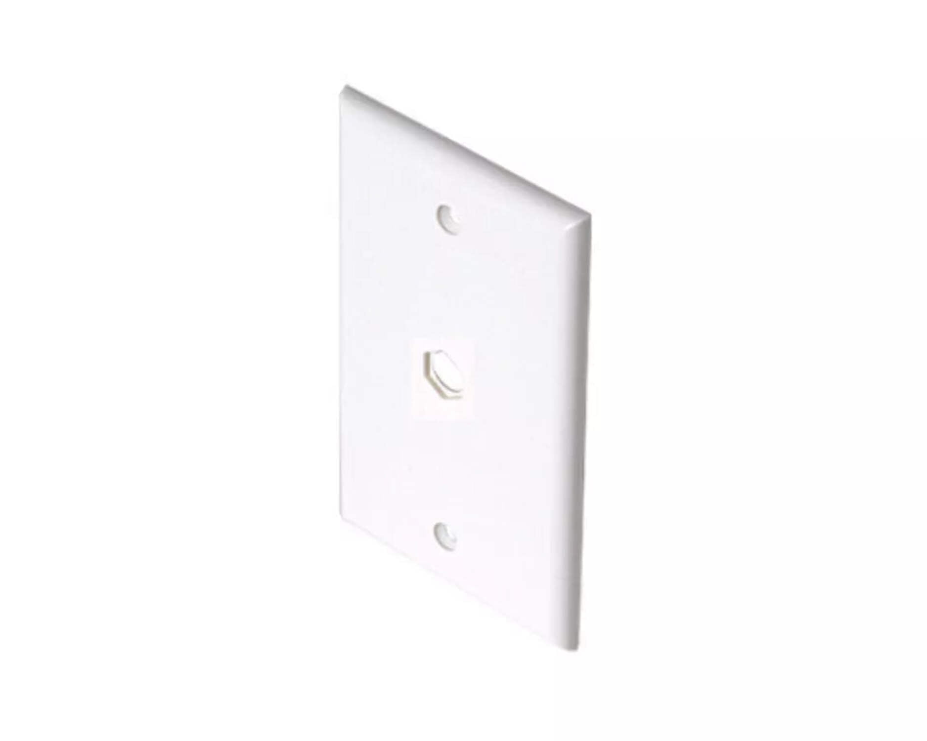 Steren White TV Wall Plate with 1-Hole - Modular Flush-Mount Design ...