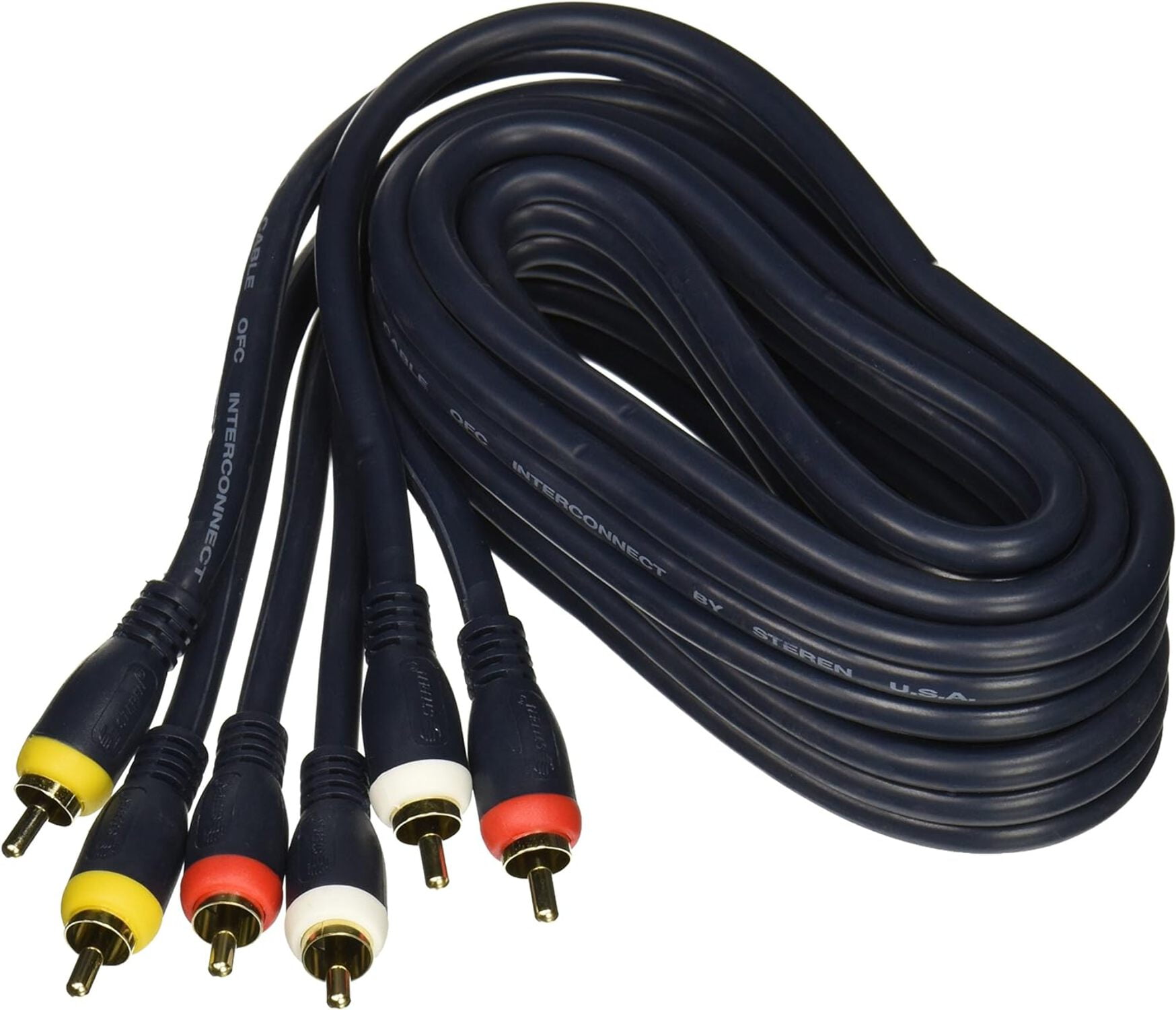 Steren 6ft 3-RCA Composite Video Cable for High-Definition Home Theater ...