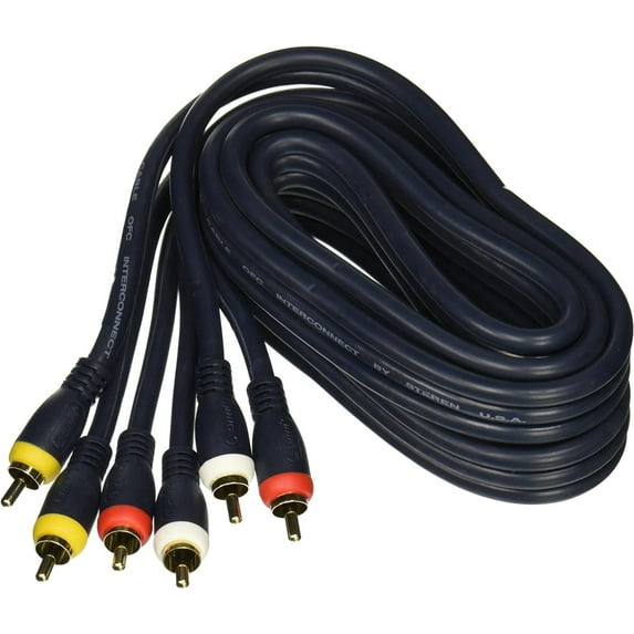 Steren 6ft 3-RCA Composite Video Cable for High-Definition Home Theater ...