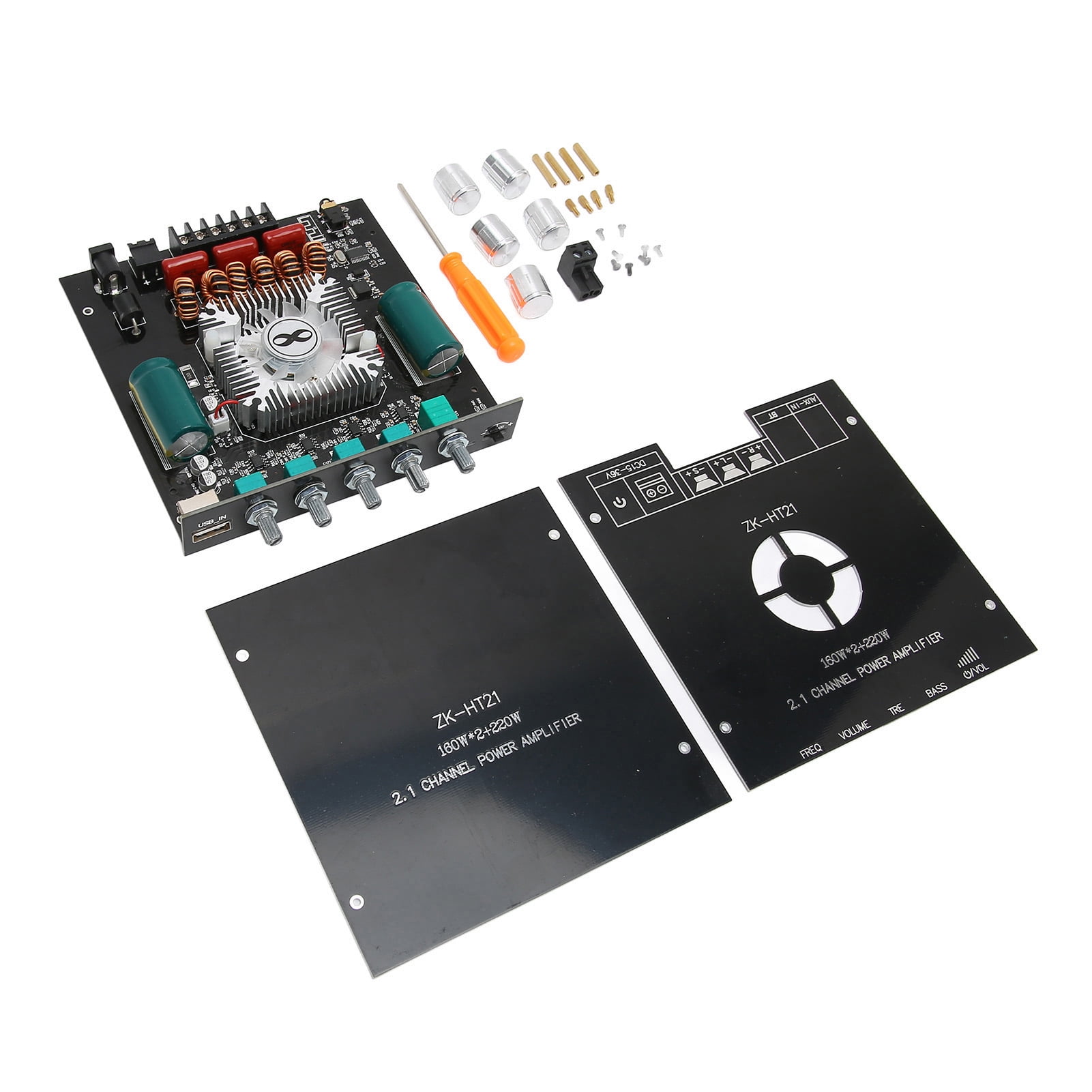 Stereo 2.1 Channel BT Power Amplifier Board with Built-in Cooling Fan ...