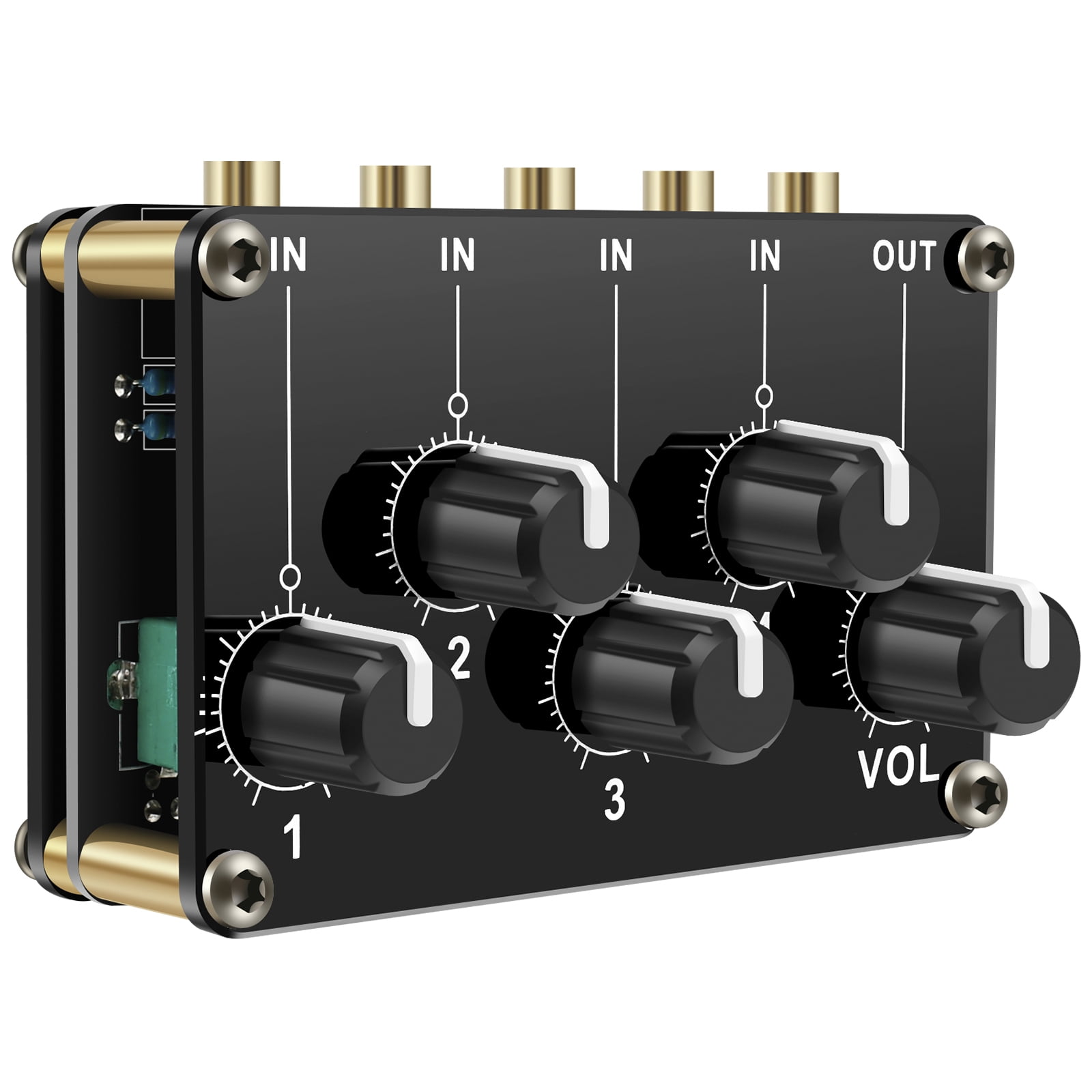 Stereo Audio Mixer 3.5mm 4 Channel Portable Mini Audio Mixer with ...